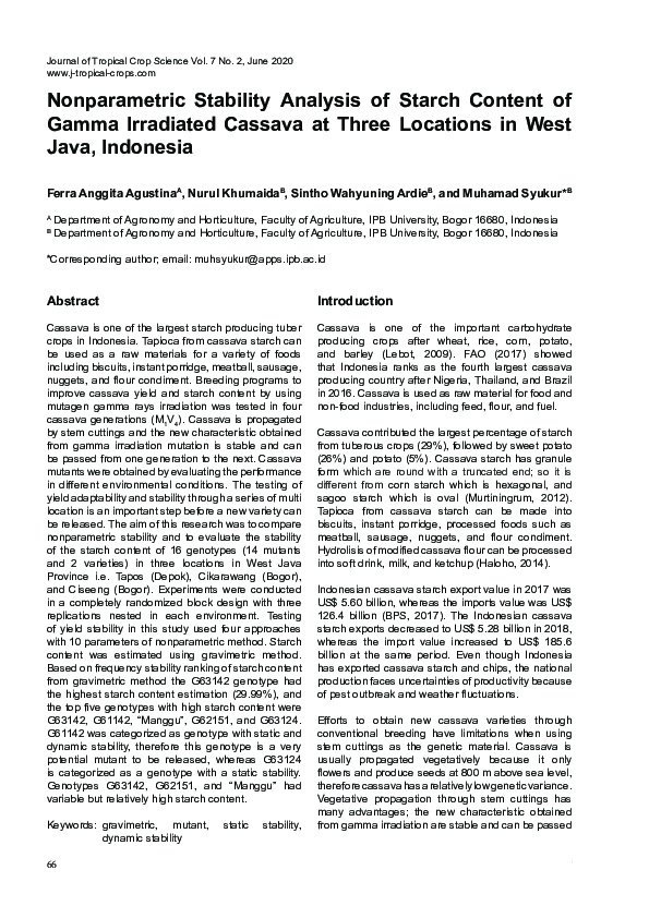 (PDF) Nonparametric Stability Analysis of Starch Content of Gamma ...