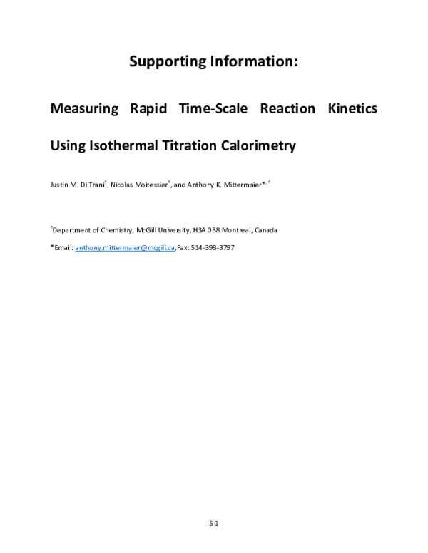 (PDF) Measuring Rapid Time-Scale Reaction Kinetics Using Isothermal ...