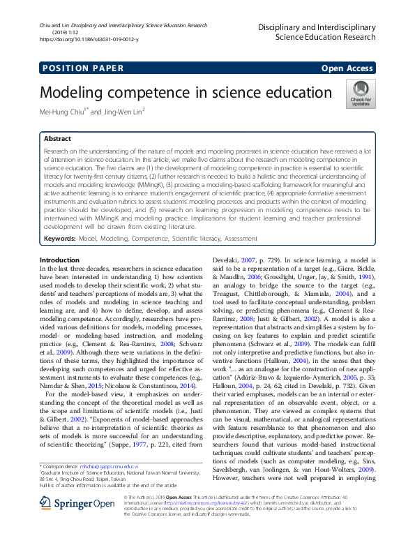 (PDF) Modeling competence in science education