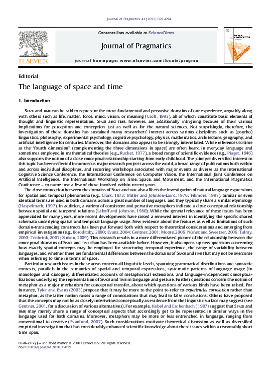 (PDF) The language of space and time