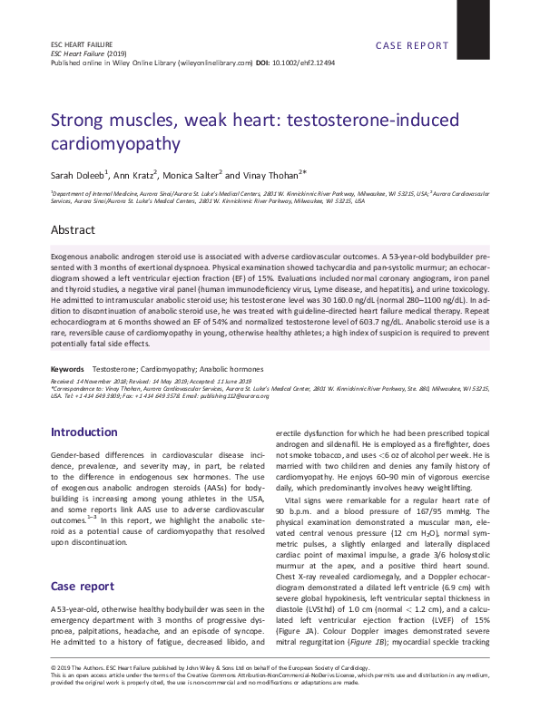(PDF) Strong muscles, weak heart: testosterone‐induced cardiomyopathy ...