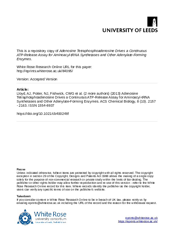 (PDF) Adenosine Tetraphosphoadenosine Drives a Continuous ATP-Release ...