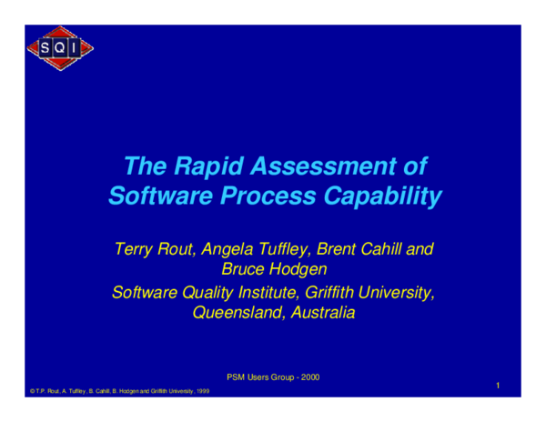 (PDF) The rapid assessment of software process capability