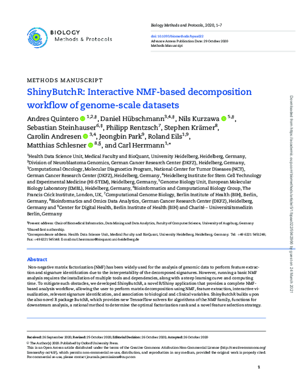 (PDF) ShinyButchR: Interactive NMF-based decomposition workflow of ...
