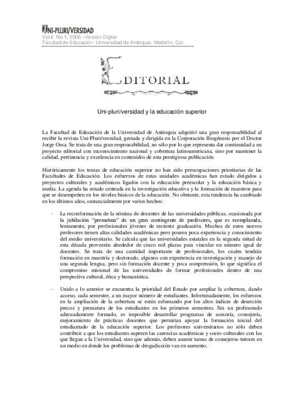 (PDF) Uni-pluri/versidad y la educación superior