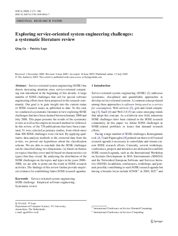 (PDF) Exploring service-oriented system engineering challenges: a ...