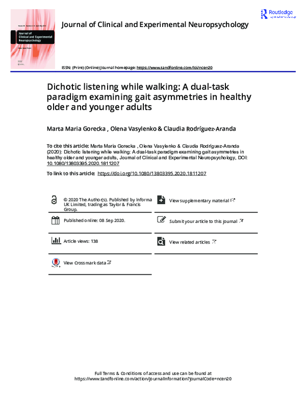 (PDF) Dichotic listening while walking: A dual-task paradigm examining ...