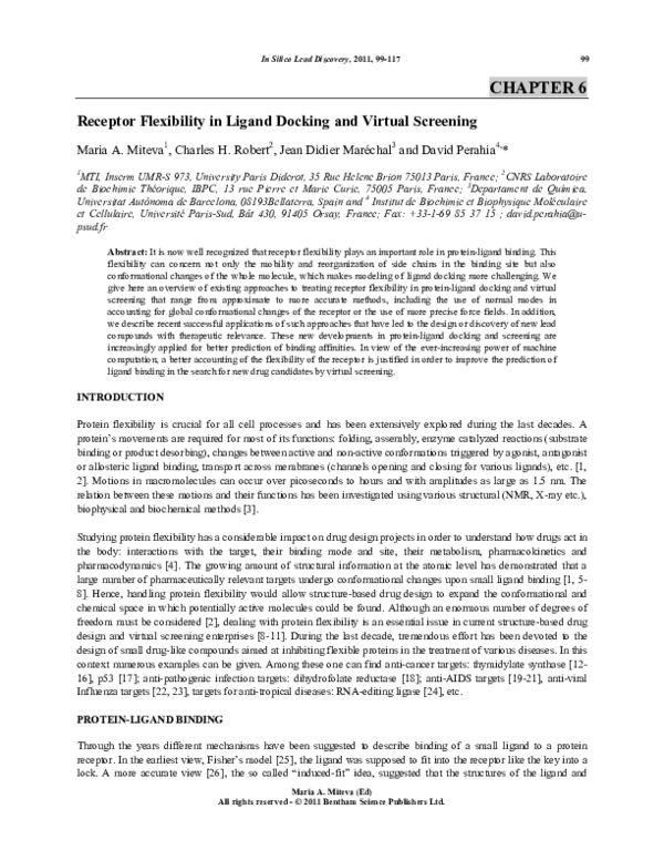 (PDF) Receptor Flexibility in Ligand Docking and Virtual Screening