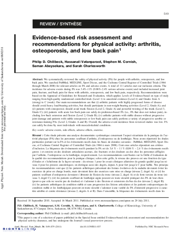 (PDF) Evidence-based risk assessment and recommendations for physical ...