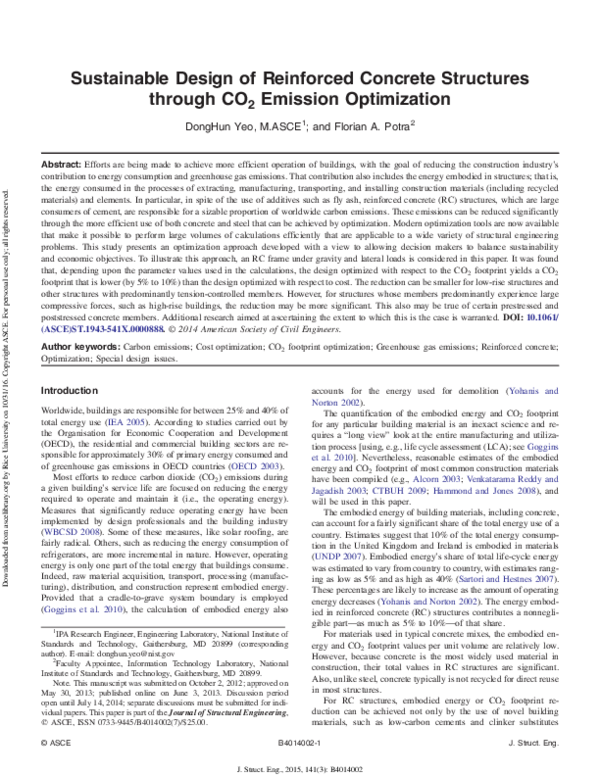 (PDF) Sustainable design of reinforced concrete structures through ...