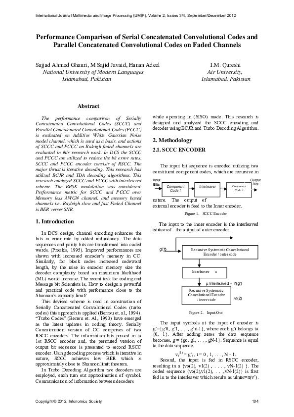 Pdf Performance Comparison Of Serial Concatenated Convolutional Codes And Parallel