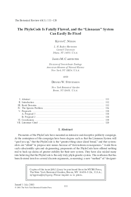 (PDF) The PhyloCode is fatally flawed, and the "Linnaean" system can ...