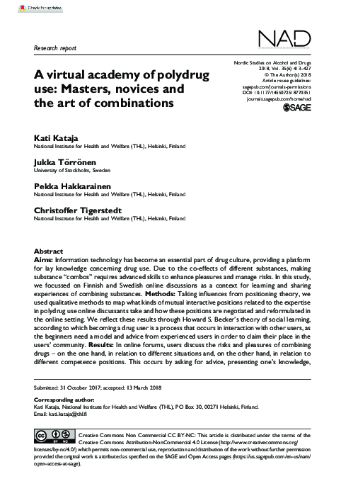 (PDF) A virtual academy of polydrug use
