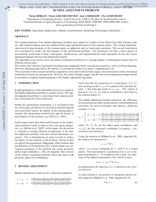 (PDF) Pros and cons of constrained and unconstrained formulation of the ...