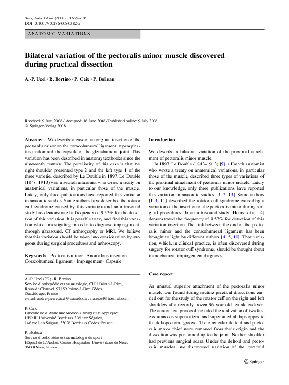 (PDF) Bilateral variation of the pectoralis minor muscle discovered ...