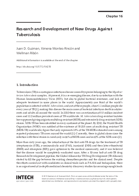 (PDF) Research and Development of New Drugs Against Tuberculosis