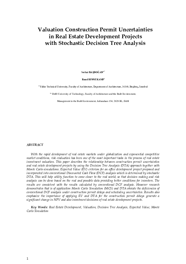 (PDF) Valuation Construction Permit Uncertainties in Real Estate ...
