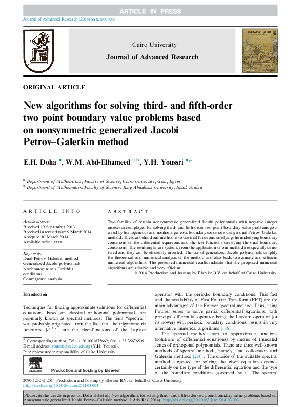 Pdf New Algorithms For Solving Third And Fifth Order Two Point Boundary Value Problems Based