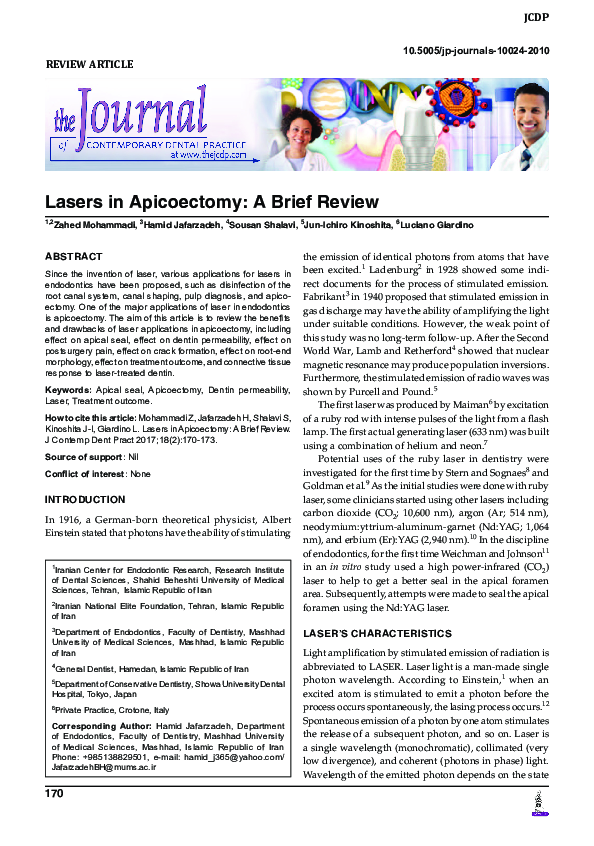 (PDF) Lasers in Apicoectomy: A Brief Review