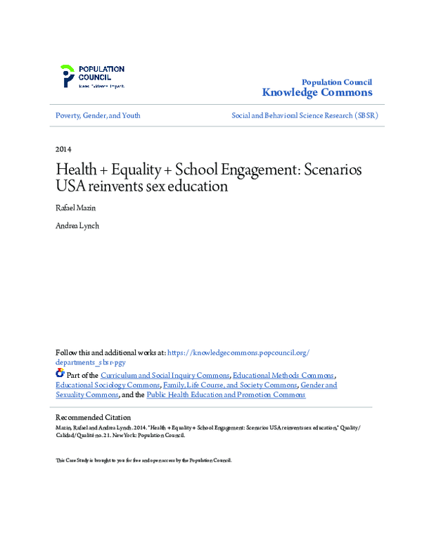 (PDF) Health + Equality + School Engagement: Scenarios USA reinvents ...