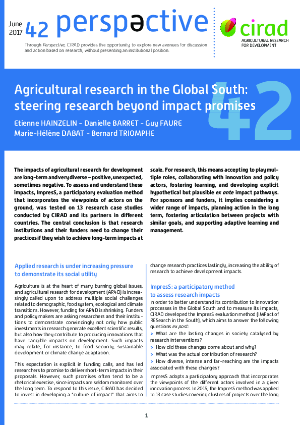 (PDF) Agricultural research in the Global South: Steering research ...