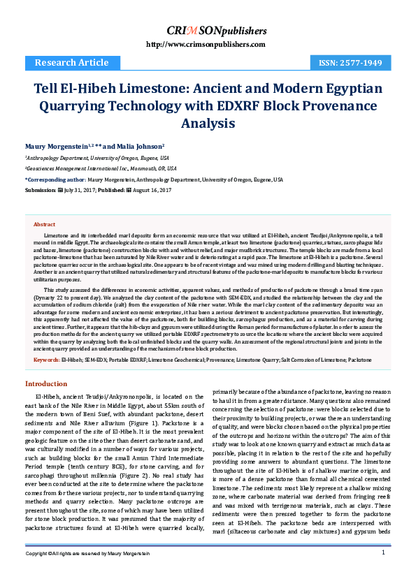 (PDF) Tell El-Hibeh Limestone: Ancient and Modern Egyptian Quarrying ...