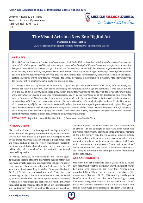 (PDF) The Visual Arts in a New Era: Digital Art
