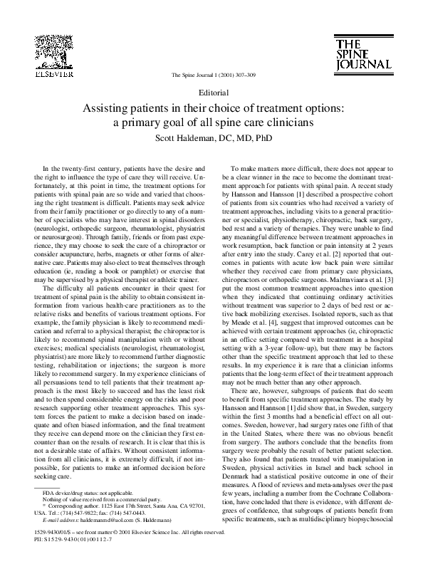 (PDF) Assisting patients in their choice of treatment options