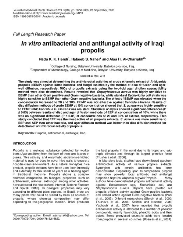 (PDF) In vitro antibacterial and antifungal activities of Cassia ...