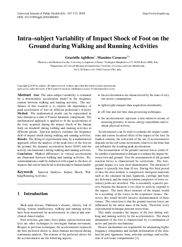 (PDF) Intra-subject Variability of Impact Shock of Foot on the Ground ...