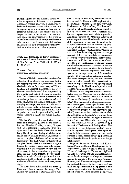 (PDF) Trade and Exchange in Early Mesoamerica . Kenneth G. Hirth