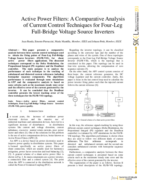 (PDF) Active Power Filters: A Comparative Analysis of Current Control ...