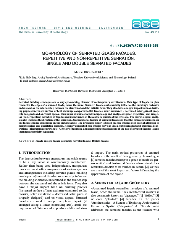 (PDF) Morphology of Serrated Glass Facades. Repetitive and Non ...