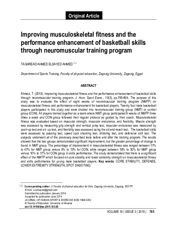 (PDF) Improving musculoskeletal fitness and the performance enhancement ...