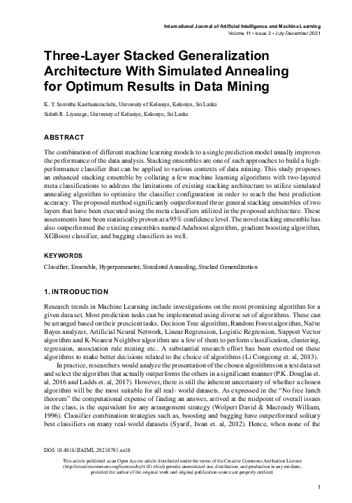 (PDF) Three-Layer Stacked Generalization Architecture With Simulated ...