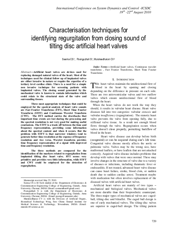 (PDF) Characterisation techniques for identifying regurgitation from ...