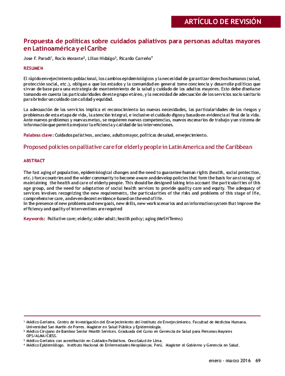 (PDF) Propuesta de pol{\'{i}}ticas sobre cuidados paliativos para personas adultas mayores en ...