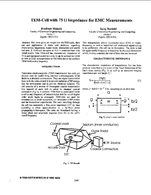 (PDF) TEM-cell with 75 Ω impedance for EMC measurements