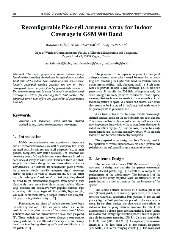 (PDF) Reconfigurable Pico-cell Antenna Array for Indoor Coverage in GSM ...