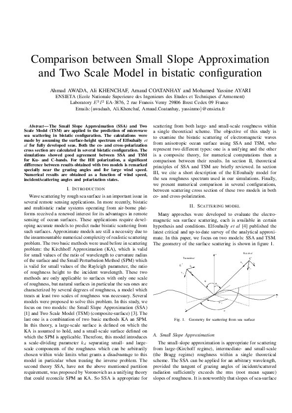 (PDF) Comparison between small slope approximation and two scale model ...