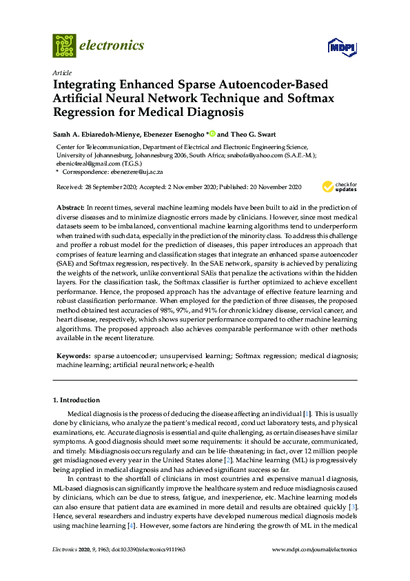 Pdf Integrating Enhanced Sparse Autoencoder Based Artificial Neural Network Technique And 