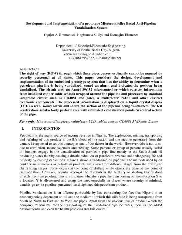 Pdf Development And Implementation Of A Prototype Microcontroller
