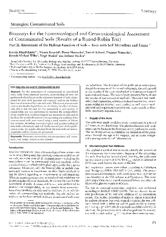 (PDF) Bioassays for the ecotoxicological and genotoxicological ...