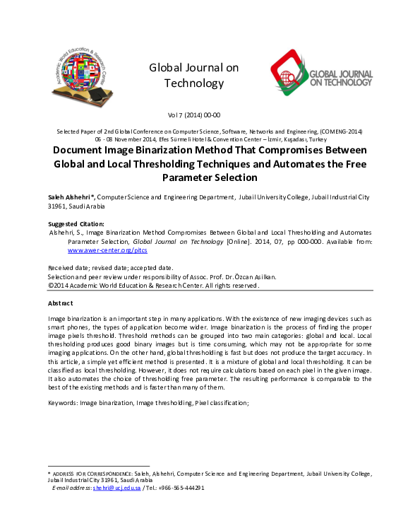 (PDF) Document Image Binarization Method That Compromises Between ...