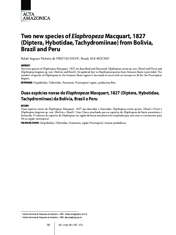 (PDF) Two new species of Elaphropeza Macquart, 1827 (Diptera, Hybotidae ...