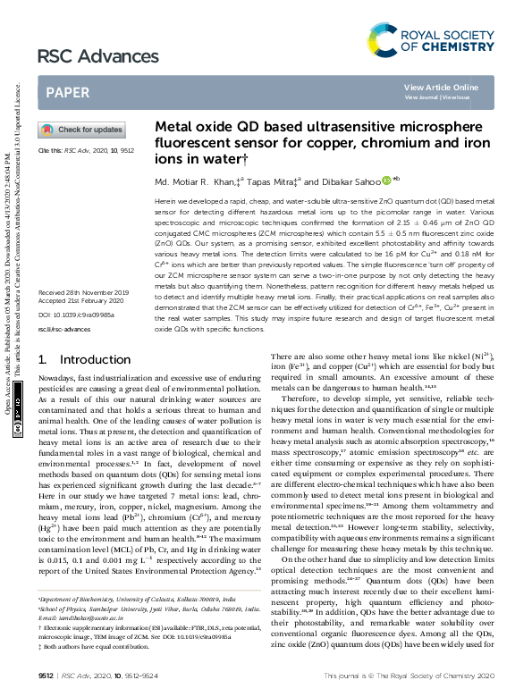 (PDF) Metal oxide QD based ultrasensitive microsphere fluorescent ...