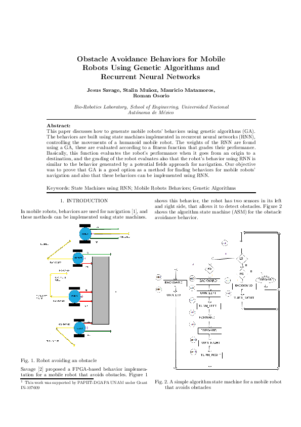 Pdf Ga And Rnn For Mobile Robot Navigation