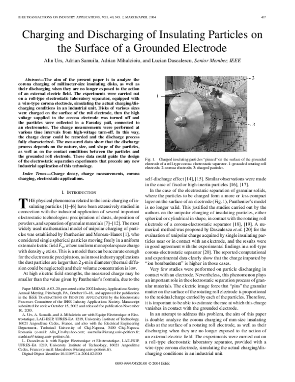 (PDF) Charging and Discharging of Insulating Particles on the Surface ...