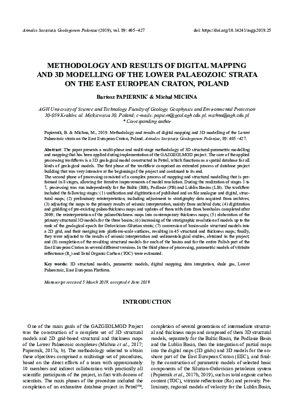 (PDF) Methodology and results of digital mapping and 3D modelling of ...