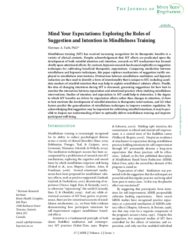 (PDF) Mind Your Expectations: Exploring the Roles of Suggestion and ...